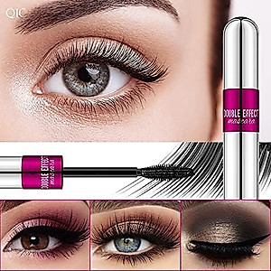 2 in 1 Lash Mascara - 4D Lashes Mascara with black Mascara for 5x Longer Waterproof Wear lasting No Clumping Superstrong (1-1PCS)