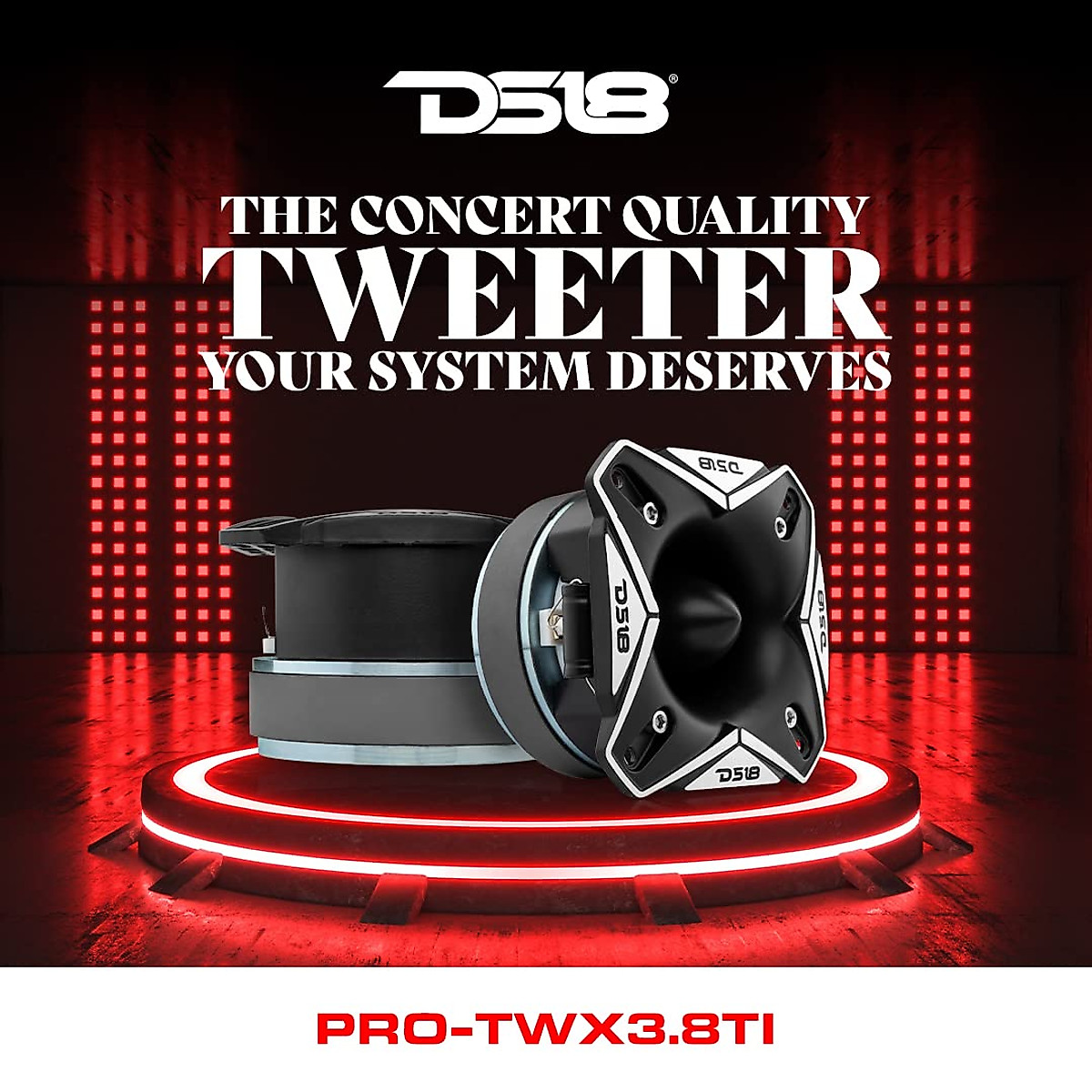 DS18 PRO-TWX3.8TI 3.8" Super Bullet Tweeter 250 Watts 1.5" Titanium 8-Ohm Vc, Super Bullet Compression Tweeter - Single