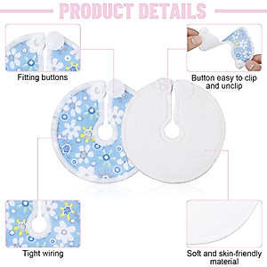32 Pieces G Tube Pads Holder Cotton Pads for Feeding Support Abdominal G Tube Button Covers Reusable Feeding Tube Supplies Soft G Tube Covers for Breastfeeding Nursing Care, 4 Designs (Fresh Flower)