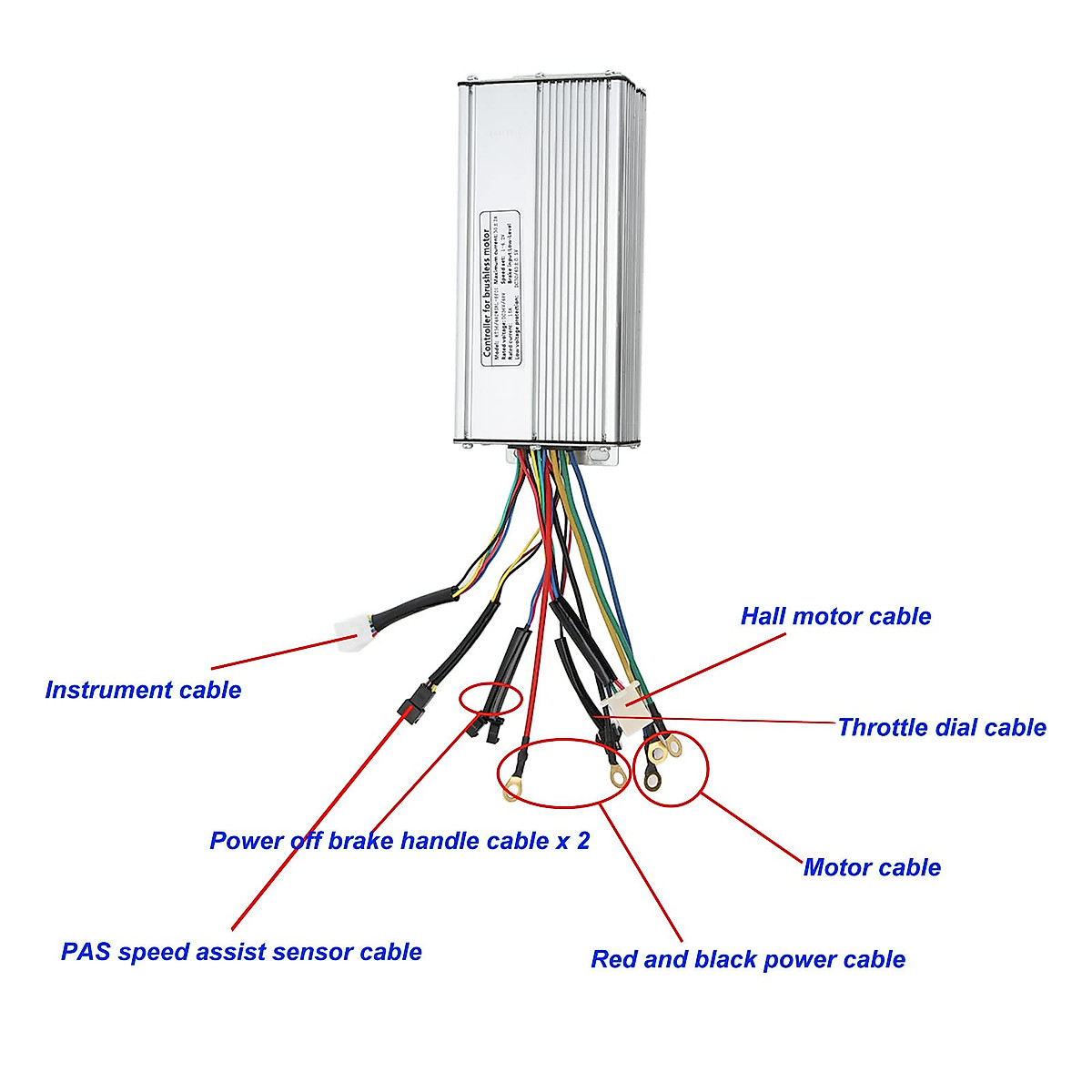 Bike Controller with Display, 30A Controller with LCD3 Display Electric Controller Kit for Electric 36V 48V 1000W DC Motor