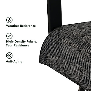 Grand patio Outdoor Counter Height Patiol Stools Set of 2, Swivel Bar Chairs for Balcony, Poolside, Backyard, Garden ((Black&Grey Plaid, 6PC)