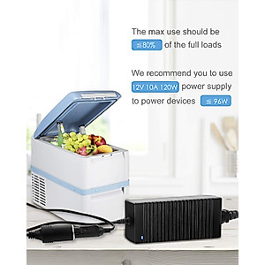 ALITOVE AC to DC Converter 100V ~ 240V to 12V 10A 120W Power Supply Adapter Car Cigarette Lighter Socket AC/DC Transformer for Car Vacuum Cleaner, Car Refrigerator and Other Car Devices