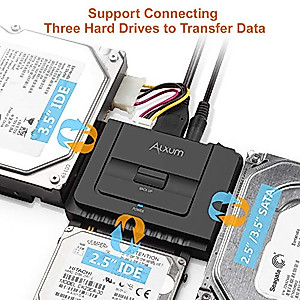 Alxum SATA IDE to USB 3.0 Hard Drive Adapter with Power, IDE to SATA Adapter External Hard Disk Reader for 2.5 / 3.5 inch IDE