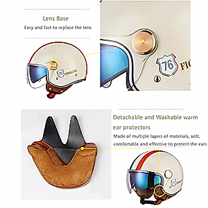 Girl Motorcycle Helmet Women's Retro Vespa 3/4 Half Helmet Summer Lightweight Men'sVantage Open Face Helmet for Adult Scooter ATV Cruiser Bobber DOT/ECE Approved Street ATV Moped Helmet-C||Large