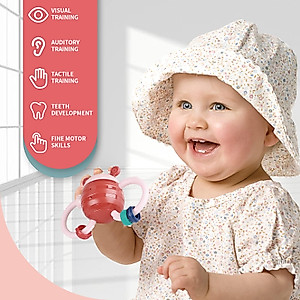 Baby Rattles Toys 6-12 Months, Infant Teething Toysfor Babies 0-6 Months, 4 Month Old Baby Must Haves Handbells, Rattles for Babies 8 Month Old Development Toys, Newborn Gift Set for Boys Girls BAOLI