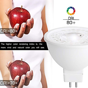 TUMUPSM MR16 LED Light Bulbs 12V 5000K Daylight GU5.3 Spot Bipin Non-Dimmable 5W 500LM 50W Halogen Replacement for Landscape, Track, Recessed Lighting 6 Pack