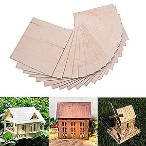COLIBROX 15 Pack Wood Sheets, Wood Sheets Hobby Wood MDF DIY Wood Board for House Aircraft Ship Boat DIY Wooden Plate Model, for Arts and Crafts, School Projects 150x100x2mm