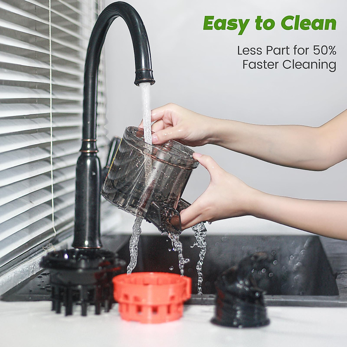 Cold Press Juicer, Slow Masticating Machines with Extra Large Feed Chute Fit Whole Fruits & Vegetables Easy Clean Self Feeding Effortless for Batch Juicing, High Juice Yield, BPA Free, Black