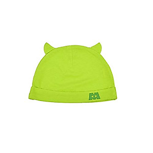 Disney Baby’s Short Sleeve Creeper with Cap, Monsters' Wazowski, Romper Set, Lime, Size 6M