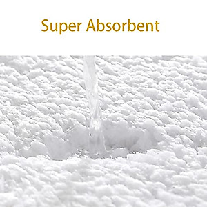 White Bathroom Rugs Mat 32x20 Inch, White Bath Mats for Bathroom Non Slip, Ultra Soft Washable Cute and Super Absorbent Bath Rugs for Tub, Shower (White, 20x32)