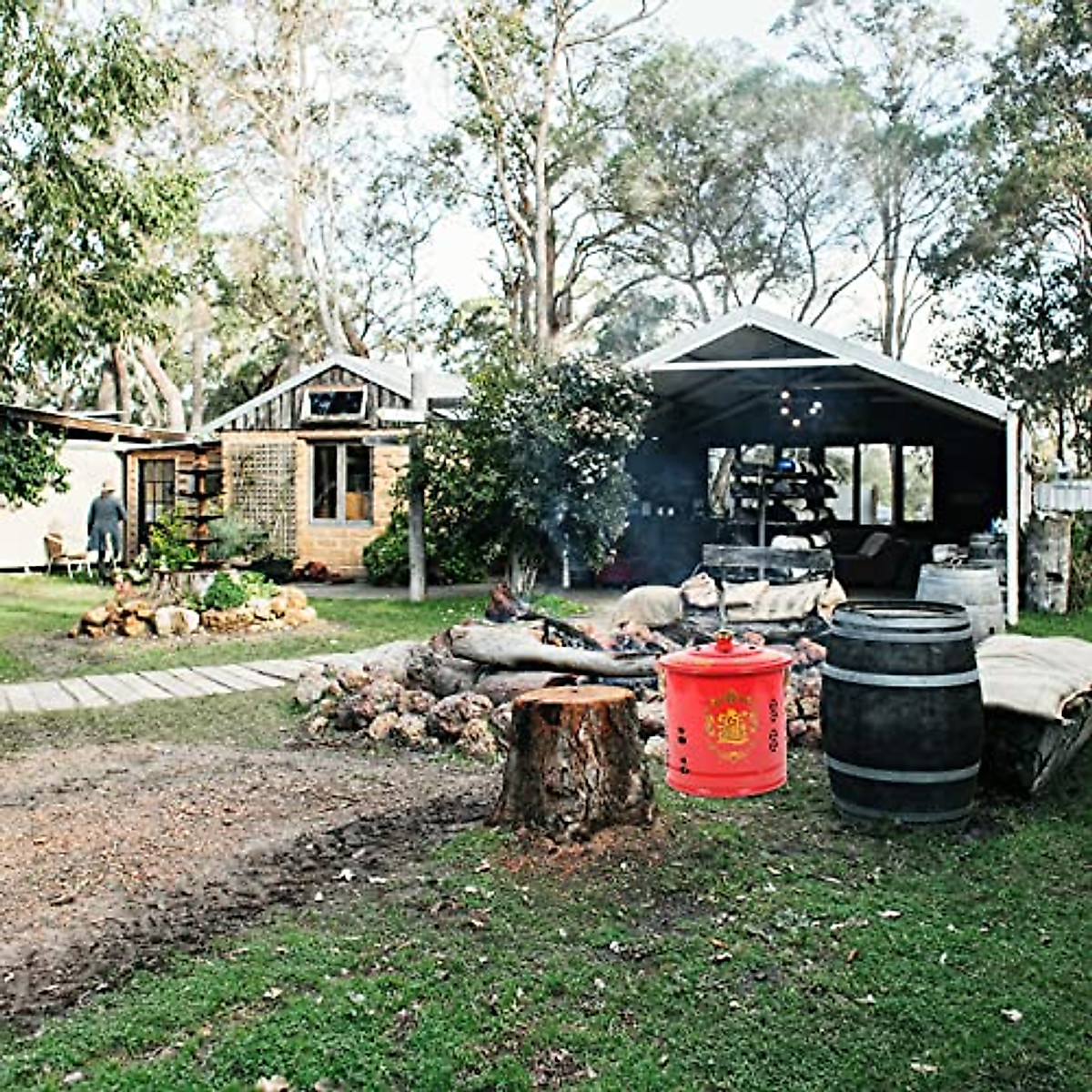 Enamel Fire Cage Burn Barrel Incinerator Cage Can: Stainless Steel Incinerator Fire Bin 28cm Ancestor Money Burning Pot Sacrificial Ash Bucket for Home Office Outdoor Garden Fire Pit Bucket