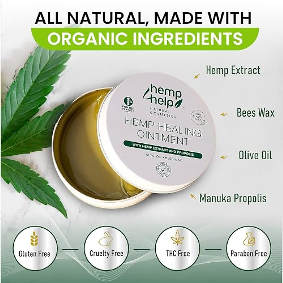 Natural Hemp & Manuka Propolis Ointment – Perfect for Eczema, Psoriasis, and Dry Skin Relief Intense Moisturizing & Deep Hydration – Eco-Friendly, Dermatologically Tested & Recommended