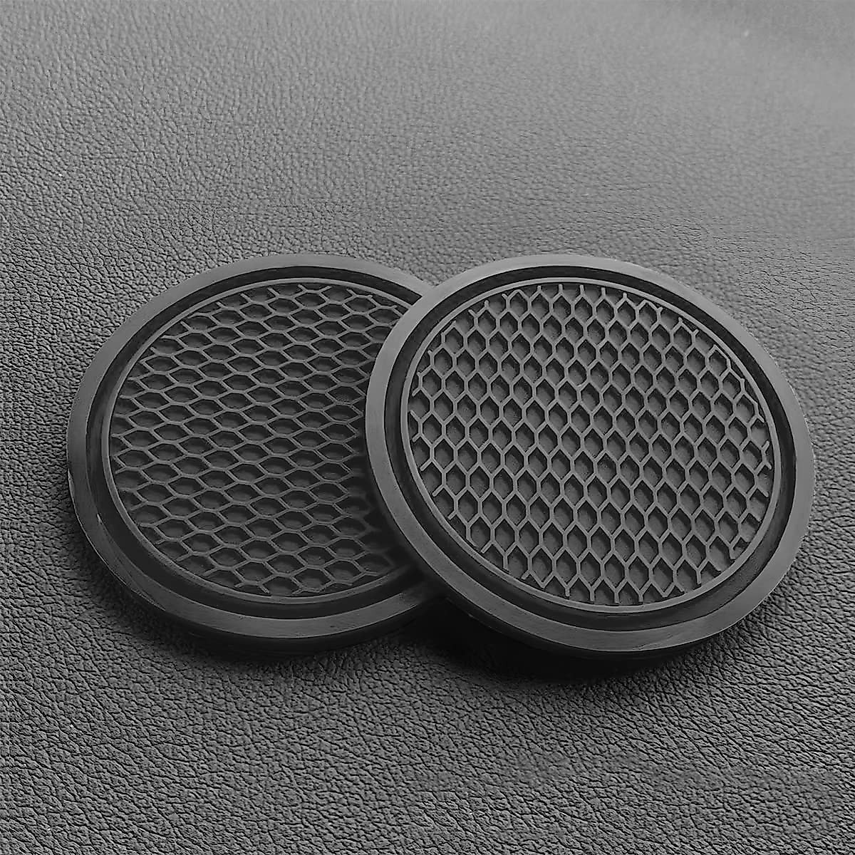 Car Cup Holder Coaster, 4 Pack Non-Slip Insert Coasters, Universal Durable Auto Cup Mat, 2.75 Inch Flexible Silicone Pad for Car Interior, Vehicle Accessories for Men and Women