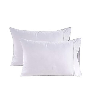 LANE LINEN King Size Pillow Case Set of 2 100% Egyptian Cotton Cases 1000 Thread Count Sateen White Cooling Cover - Perfect for Home Hotels & Hospital Use