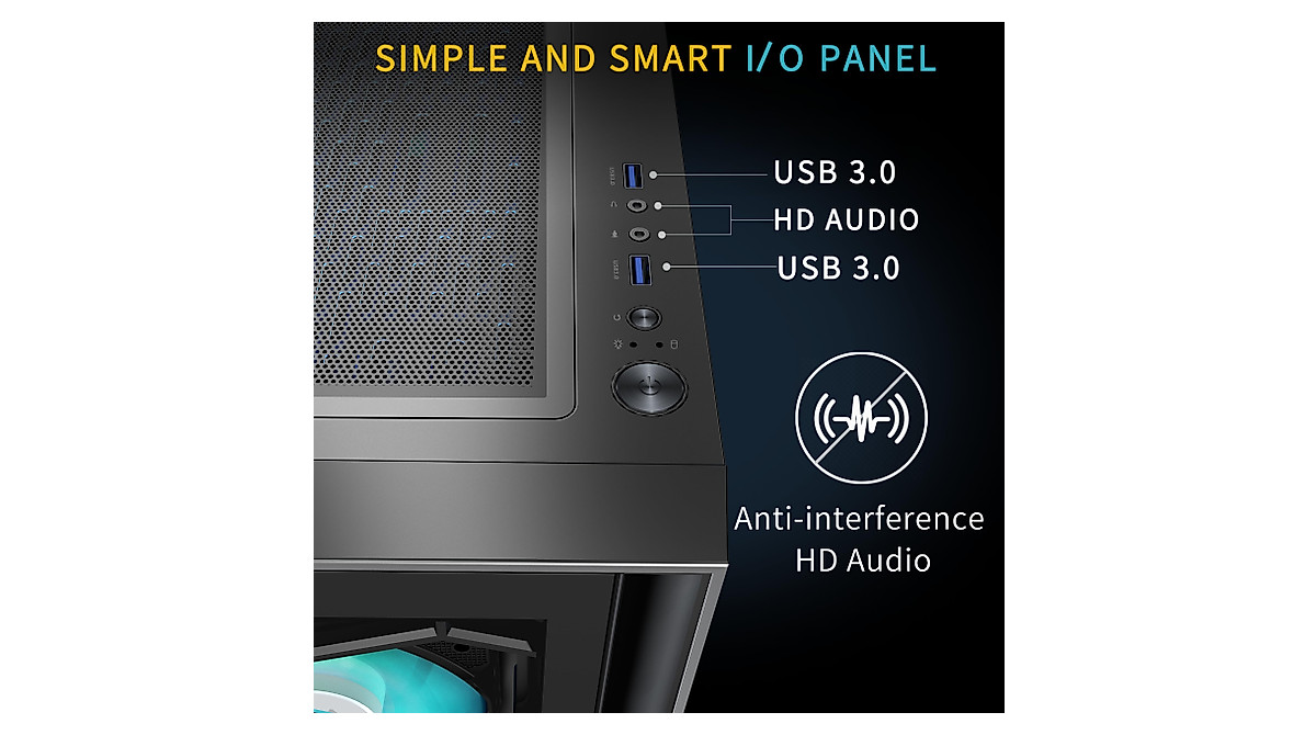 MUSETEX G08 ATX PC Case with 4 ARGB Fans