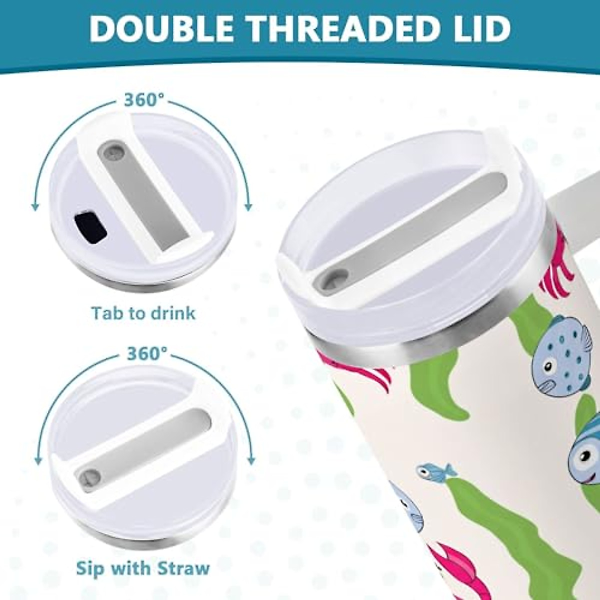 RPLIFE Cute Pink Crabs 40 Oz Tumbler with Handle and Straw, 30 Oz Tumbler, Tumbler for Men