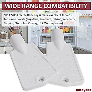 297147700 Refrigerator Door Key by Kotoysoo - Replacing with Frigi-daire Kenmore Elec-trolux Freezer Refrigerator – Replaces: AP4301346 PS1991481 216702900, 06599905, 08037402, 1259502 (Pack of 2)