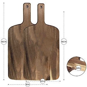 Acacia Wood Cutting Board with Handle,Wooden Charcuterie Board for Meat,Cheese Board,Bread,and Charcuterie-Decorative Wooden Serving Board for Kitchen Butcher Block Carving Board for Kitchen