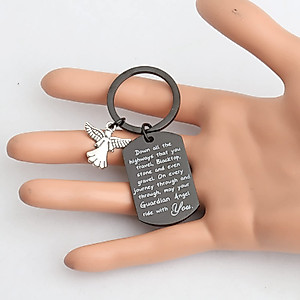 Drive Safe Keychain May Your Guardian Angel Ride with You Keychain New Driver Gift Biker Trucker Gifts (Keychain)