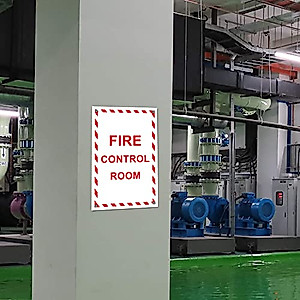 BannerBuzz Fire Control Room Sign with Graphic Aluminum Metal Safety Compliance Sign (24" W X 36" H)