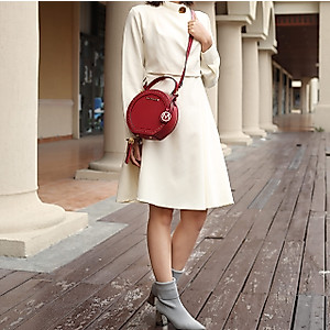 MKF Collection Circle Crossbody Bag for Women, Designer Lady Purse Round Messenger