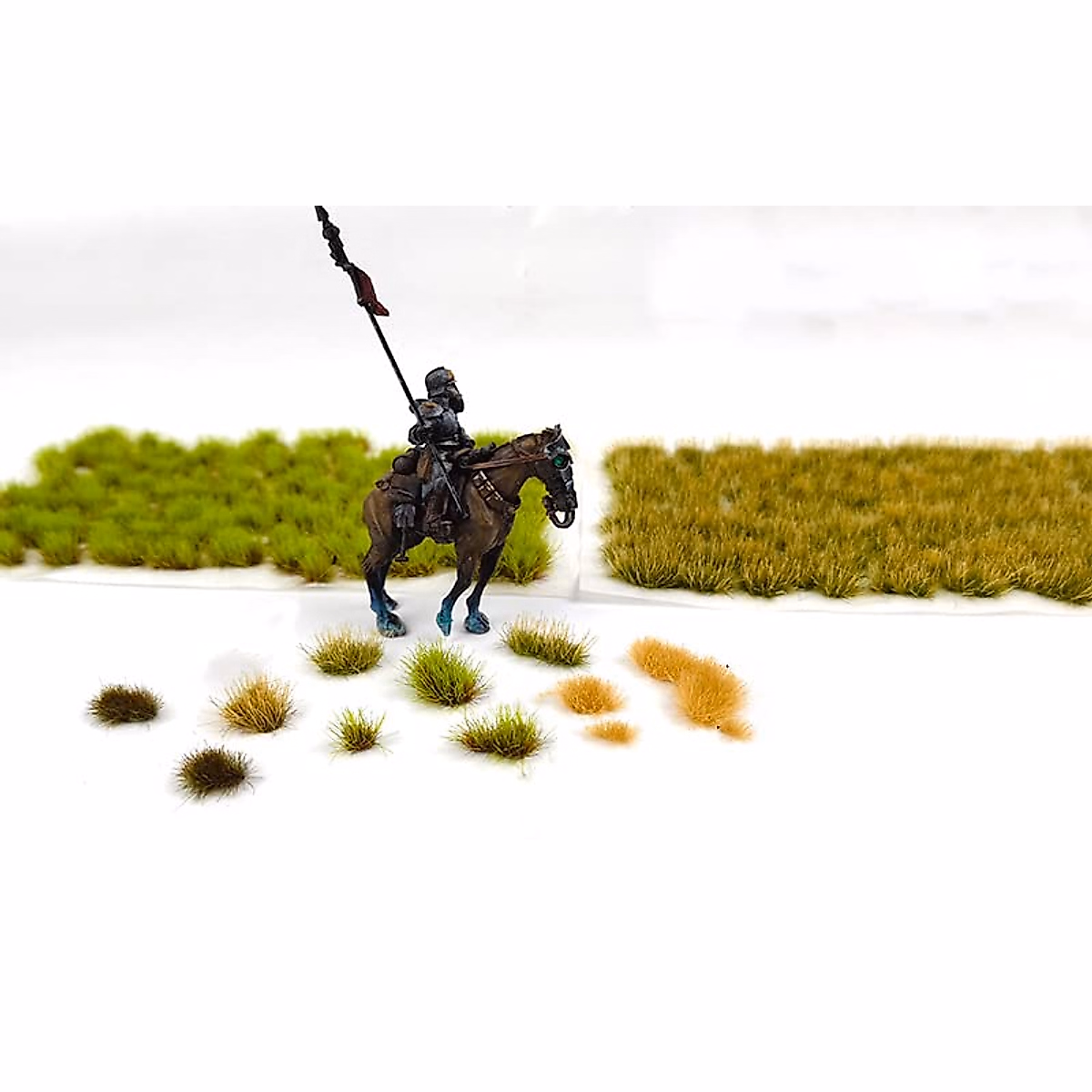 190 Pcs Static Grass Model Grass Tufts Railway Artificial Grass Miniature Grass Tuft Terrain Kit for DIY Model Railway Fairy Garden Diorama Scenery (Set A)