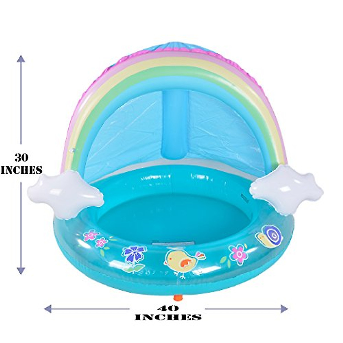 Baby Pool, Rainbow Splash Pool with Canopy, Spray Pool of 40 Inches, Water Sprinkler for Kids, for Ages 1-3