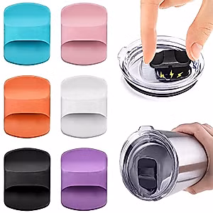 6PCS Magnetic Slider Replacement, Ospvcwk Upgrade Lid Magnetic Slider Magslider, Perfectly Compatible with YETI Magnetic Lids 10oz, 14oz, 16oz, 20oz, 26oz, 30oz (Black Orange Green Pink White Purple)