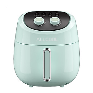 ALLCOOL Air Fryer 4.5 QT Fit for 2-4 People Easy to Use with 8 Cooking References Auto Shutoff Blue Air Fryer