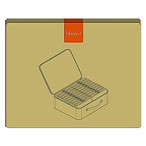 Lifewit Fireproof Photo Storage Box with 18 Inner 4x6 Clear Photo Case, Zipper Collapsible Photo Organizer Box with 1 Sheet Label Sticker, Waterproof Box with Handle for Seeds Office Craft Supplies