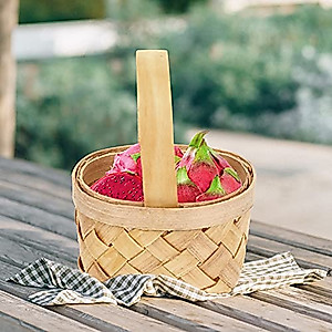 DOITOOL 4pcs MIni Woven Baskets Small Handmade Baskets with Handles Braided Basket Wood Chip Basket Hanging Baskets for Egg Gifts Home Decor 6. 5X4. 5CM