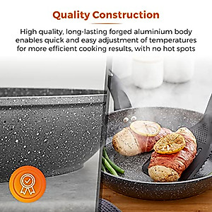 Tower Cerastone Forged Aluminium Frying Pan with Easy Clean Non-Stick Ceramic Coating, 28 cm, Graphite