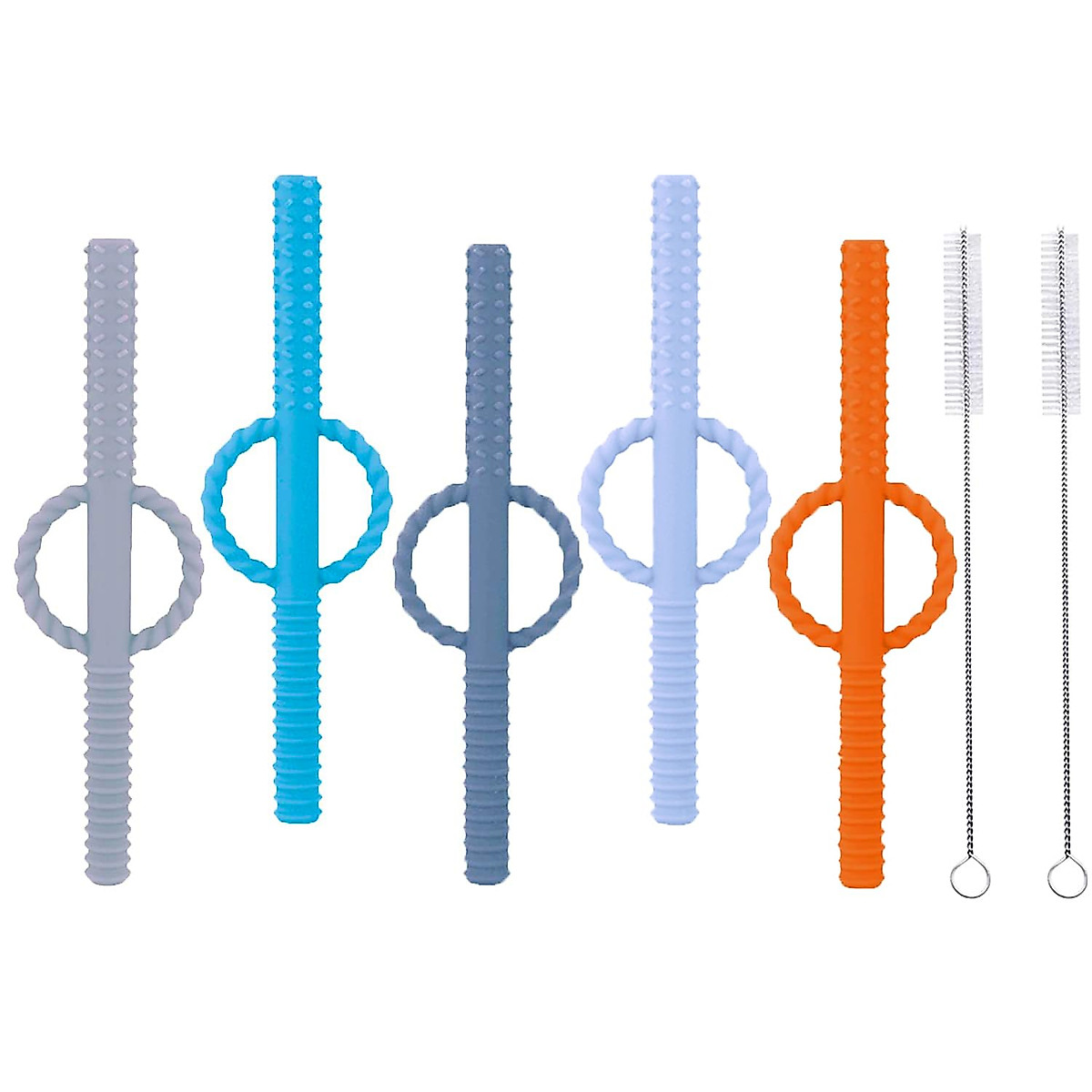 Baby Hollow Teether Tubes,Teething Straws Toy for Babies 3-24 Months,Soft & Durable Infant Tubes Teething Toys,BPA Free& Easy to Clean