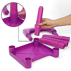 ZENY Kids Plastic Table and 4 Chairs Set, Multicolor Play Room Furniture for Toddlers Reading, Train, Art, Crafts