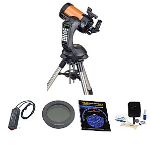 Celestron NexStar 5 SE Schmidt-Cassegrain Computerized Telescope, Bundle with Night Vision Flash Light, Sky Maps Book, 1.25" Moon Filter, Cleaning Kit