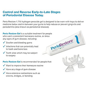 Perio Restore® Gel 3 Ounce Tube; 1.7% Hydrogen Peroxide Oral Cleansing Treatment; Oral Cleansing Gel. Includes Two (2) Trays for Ease of Application. Mint Flavor, at-Home Treatment