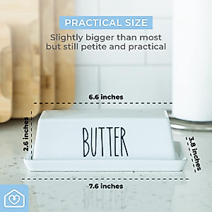 Heartland Home Porcelain Butter Dish and Salt and Pepper Shaker Set