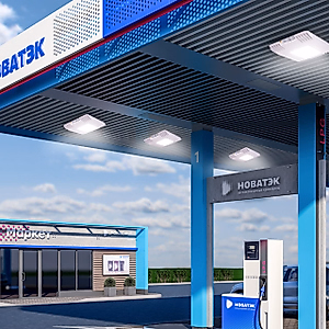 4 Pack HOLDWILL LED Canopy Lights 150w 21000lm 5700K 750W HID/MH Equivalent,Die Cast Aluminum Waterproof IP65 Daylight White Canopy for Outdoor Gas Station Warehouse Store Workshop Lighting