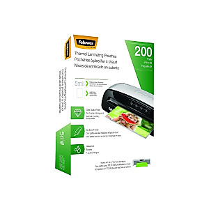 Fellowes Thermal Laminating Pouches, Letter Size Sheets, 5mil 200pk, Clear (5743601)
