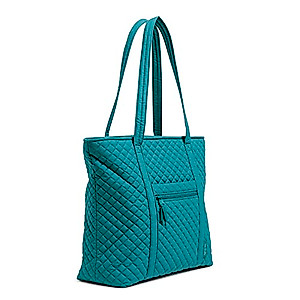 Vera Bradley Women's Cotton Vera Tote Bag, Forever Green - Recycled Cotton, One Size
