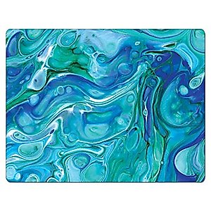 Cut N' Funnel Blue Fluidity Designer Flexible Cutting Board Mat, 15" x 11.5", Made in the USA, Decorative, Flexible, Easy to Clean