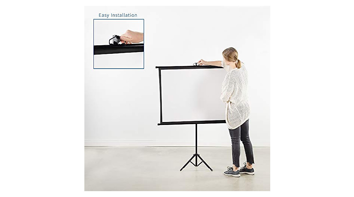 VIVO 50 Inch Portable Indoor/Outdoor Projector Screen - HD 4K 3D
