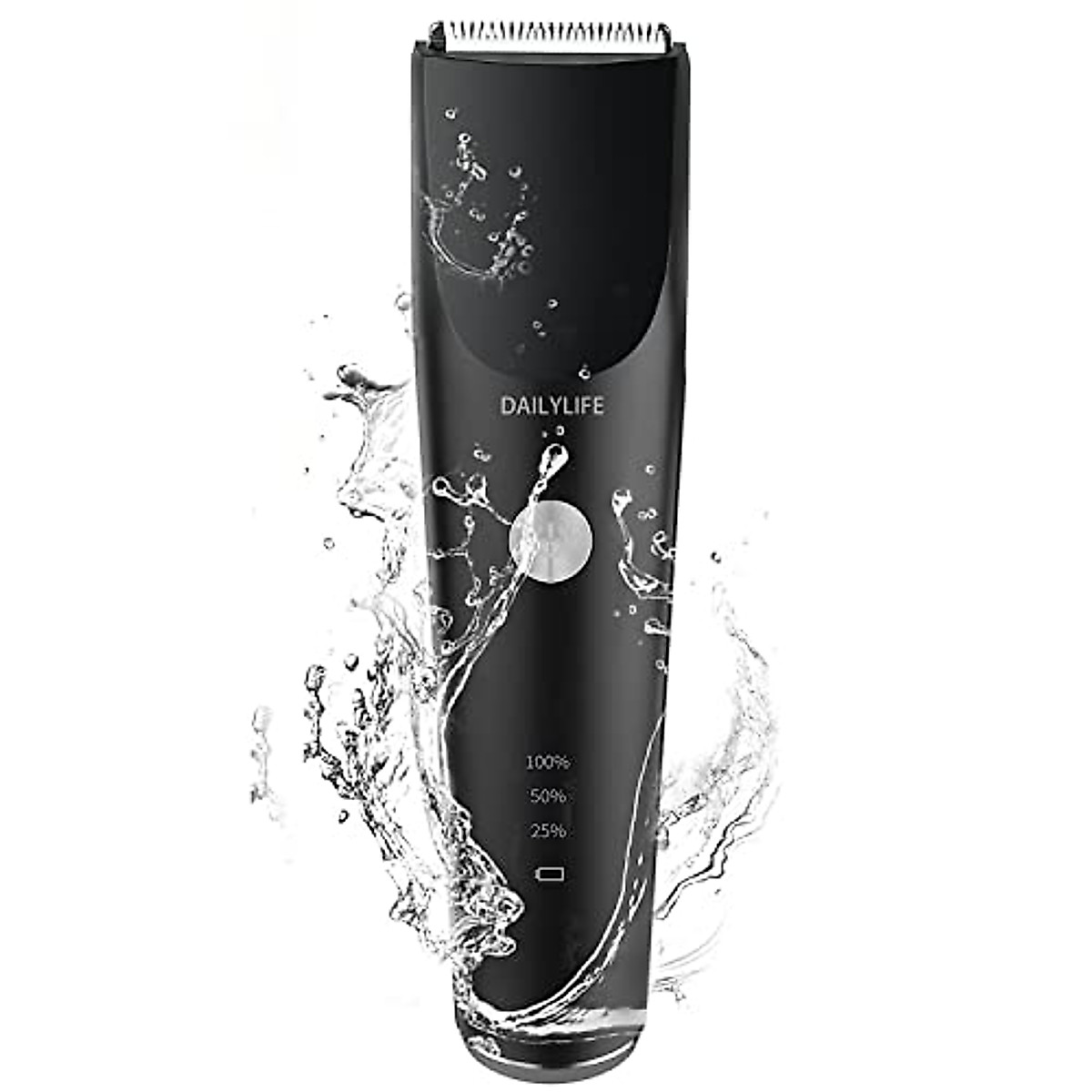 DAILYLIFE Body Trimmer for Men, All-in-one Hair Clipper with Adjustable Guide Comb Ceramic Blade Heads, Male Hygiene Waterproof Groin Hair Trimmer, Rechargeable Electric Razor Black