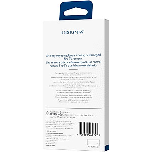 Insignia - Fire TV Replacement Remote for Insignia and Toshiba - Black