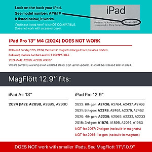 CharJenPro MagFlott V2.0: Magnetic Stand for iPad Pro 12.9", iPad Air 13" M2 (2024). Successful Kickstarter. includes 6’ USB C Cable, Stronger Magnets & Hinge, Full 360 Rotate.