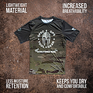 Spec Ops Tool Gear Tactical Construction T-Shirt for Men, Great for Working & Outdoor Activities: Hunting, Fishing, Hiking, Airsoft; Breathable Military Combat & Assault Clothing