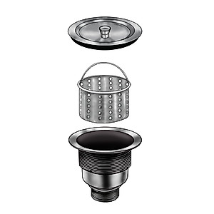 Ruvati RVA1025 Kitchen Sink Basket Strainer, Stainless Steel