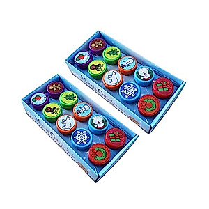 NOLITOY Santa Claus Stamp 3 Sets Wooden Stamps Animal playset Wood Classroom prizes Rubber for Christmas Party stampers Plastic Stamp Pad Gift die Ink Cartoon Photo Album