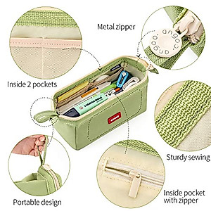 CICIMELON Pencil Case Large Capacity Pouch Pen Bag for School Teen Girl Boy Men Women (Green）