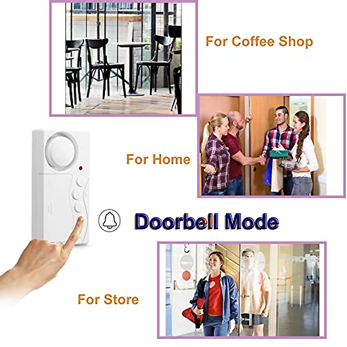 Fridge Door Alarm with Delay Upgrade 3/15/30/60 Seconds Security Window/Door Alarm for Home Safety Loud 108dB Freeze Door Open Chime Refrigerator Alert (1 Set)